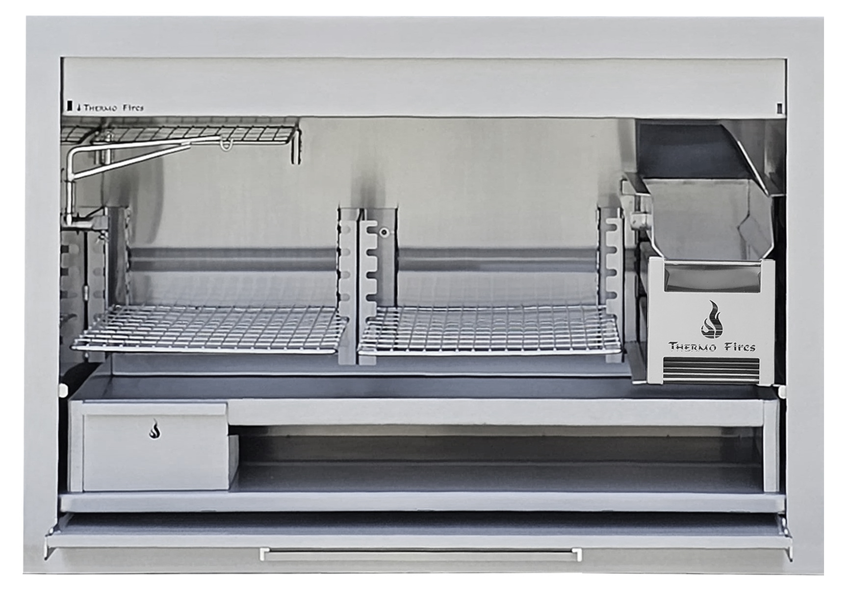 Professional 304 stainless steel 1200mm Built-in Braai with slide-in door