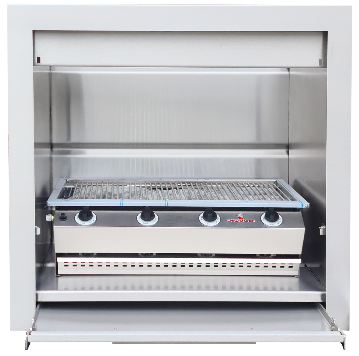 800mm Professional Build-in Braai with 4Burner Sizzler