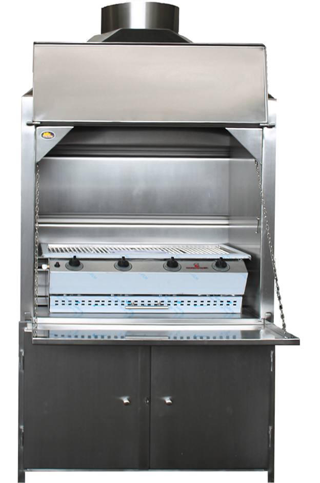 900mm Stainless Steel Freestanding braai with 4Burner Sizzler