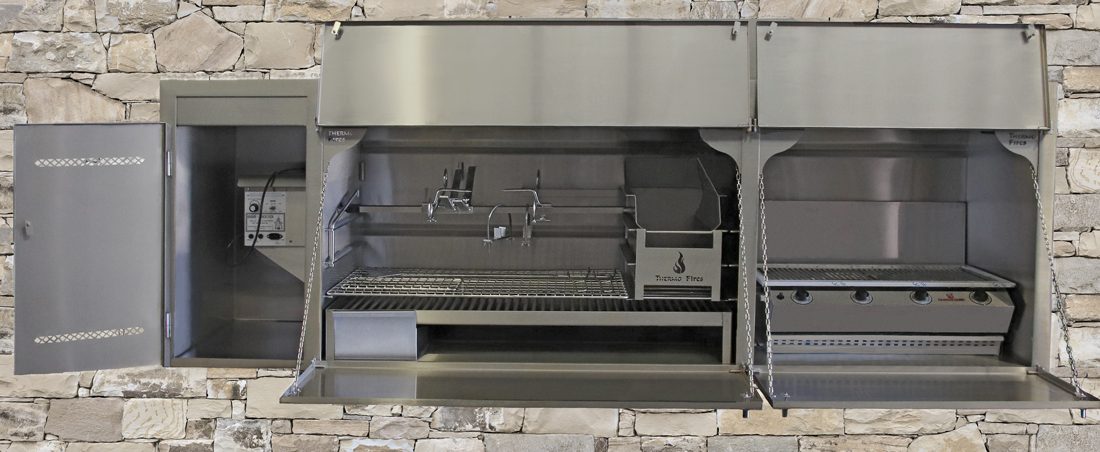 espoke Combination spit braai in Grade304 stainless steel